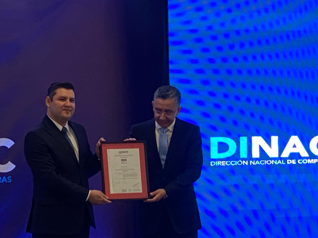 Reconocen a la DINAC con certificación